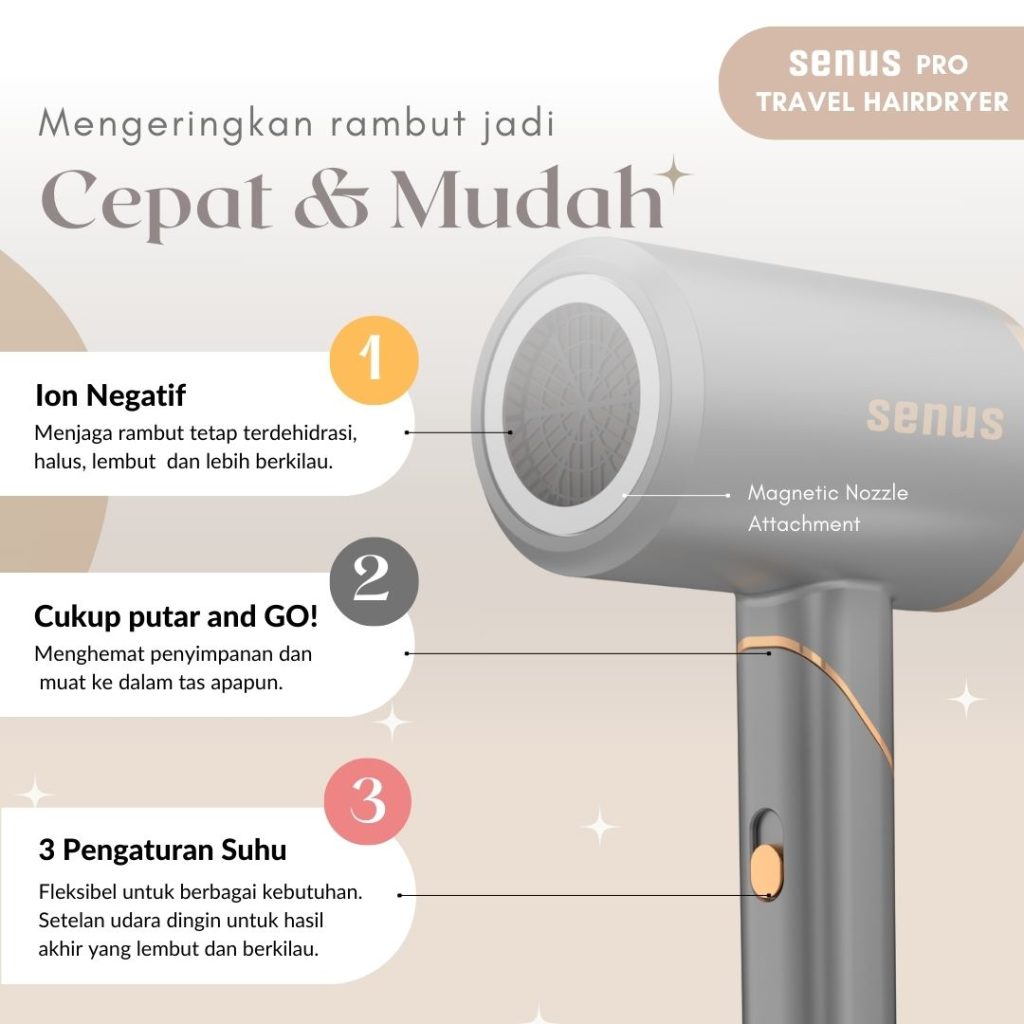 Senus Pro Travel Hairdryer