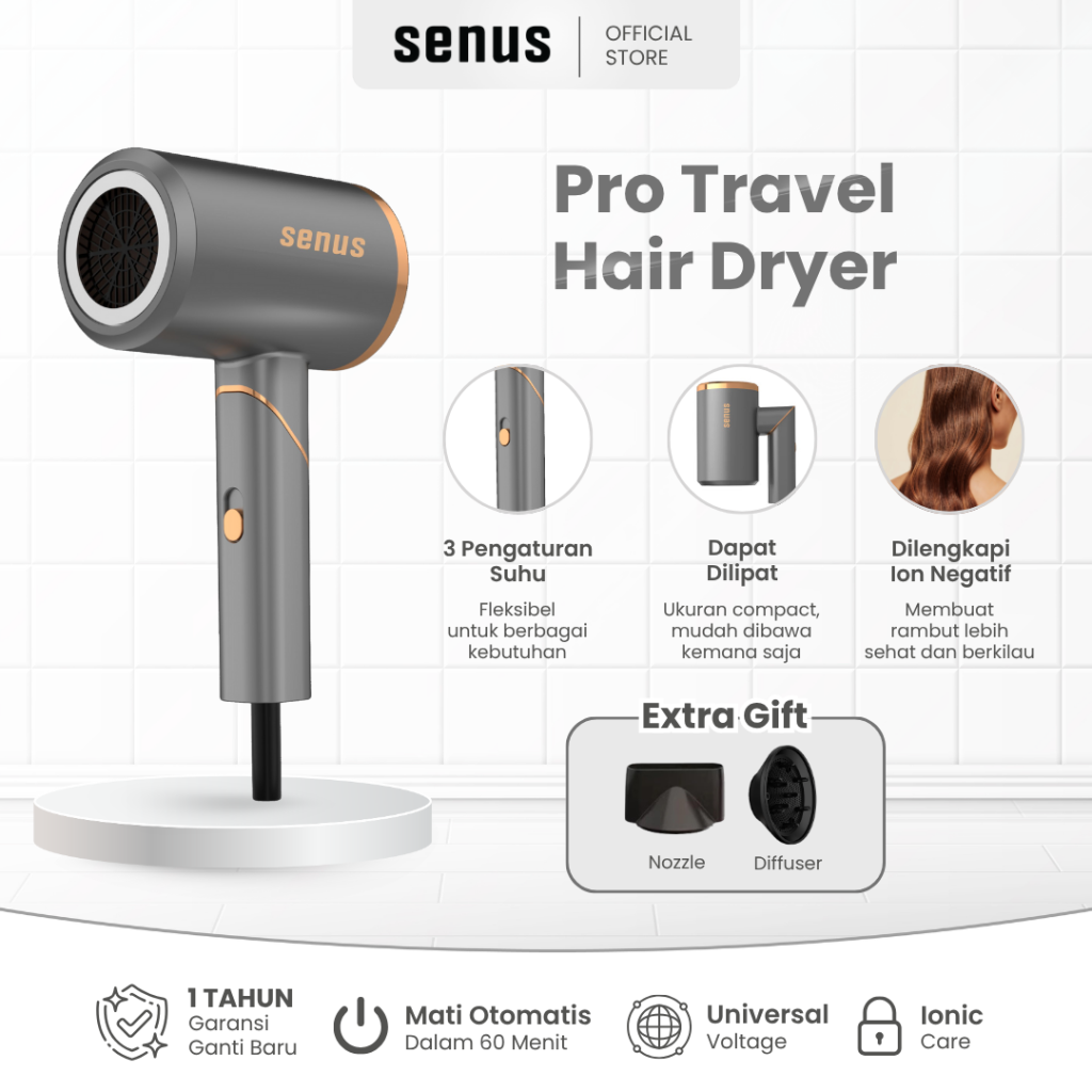 Senus Pro Travel Hairdryer